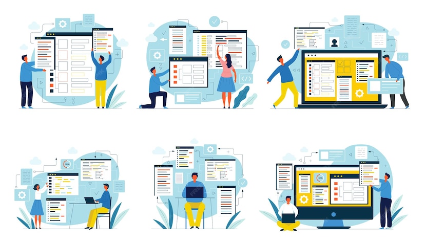 Premium Vector | Coders people designers and programmers digital ...