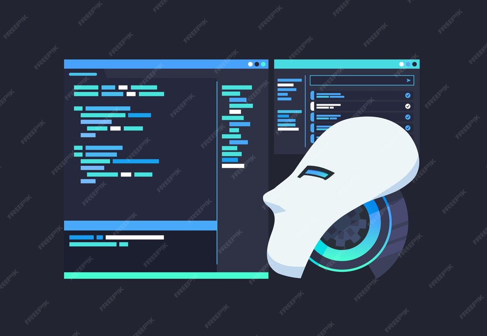 Premium Vector | Coding assistant artificial intelligence robot ...