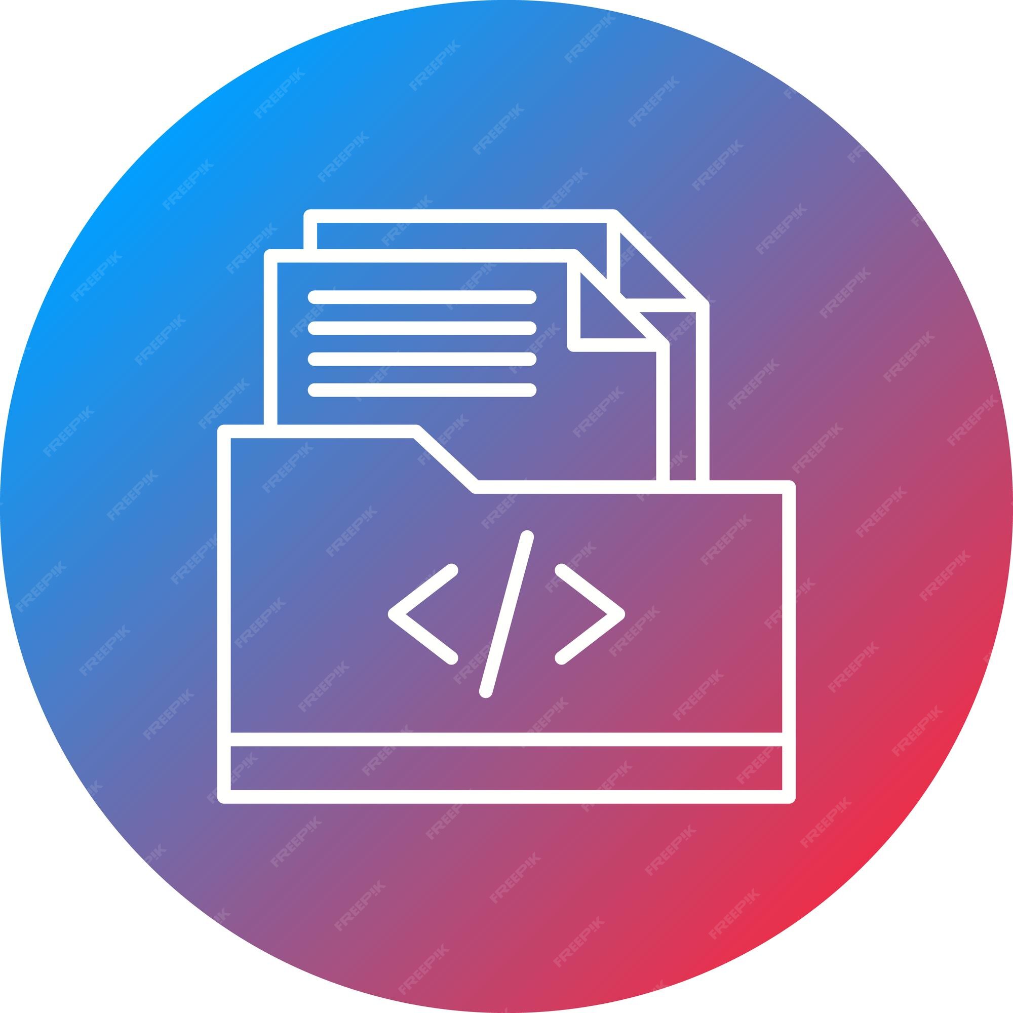 Premium Vector Coding Folder Icon Vector Image Can Be Used For Coding And Development