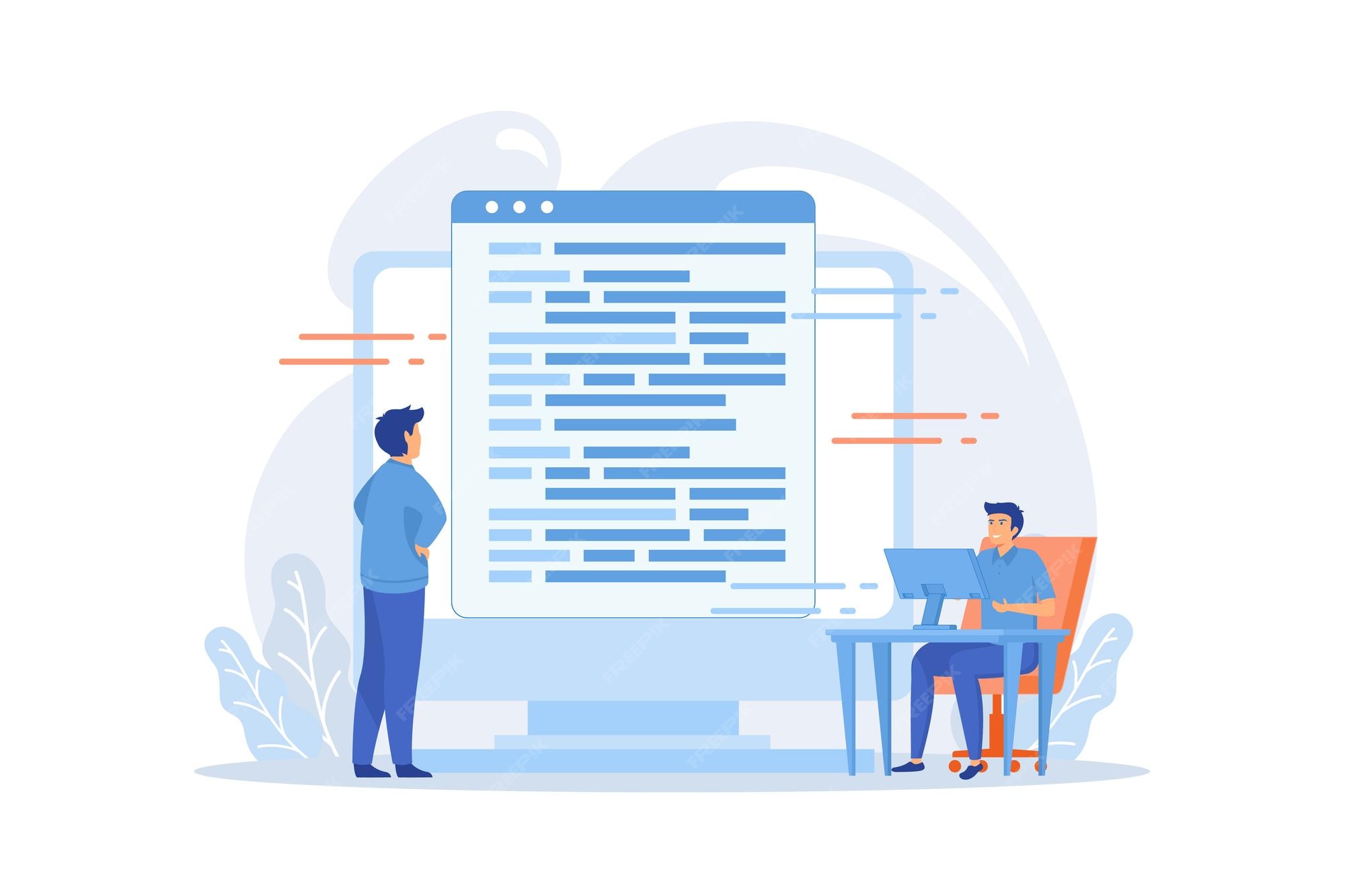 Premium Vector | Coding and website development. Technical support. Programming engineering ...