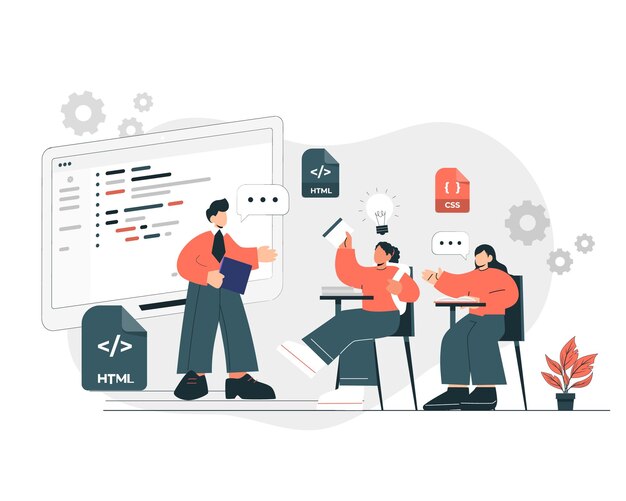 Premium Vector | Coding workshop concept illustration Premium Vector | Coding workshop concept illustration