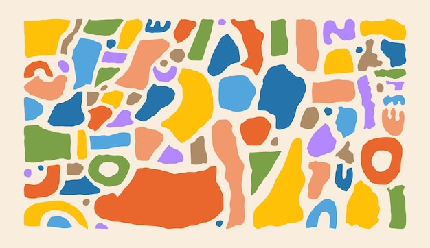 Premium Vector Collage Paper Shape Set In Contemporary Style Vector Abstract Torn Colourful