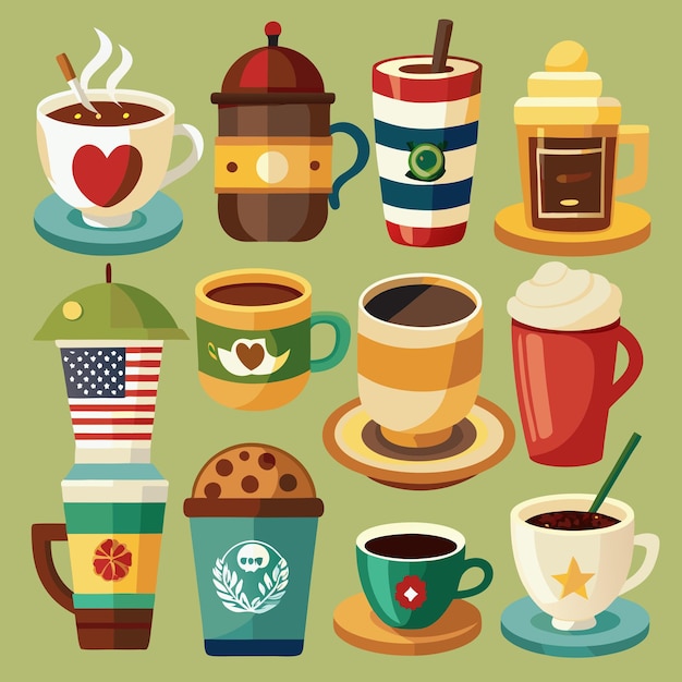 A collection of coffee cups and cups with the words coffee on them ... A collection of coffee cups and cups with the words coffee on them ...