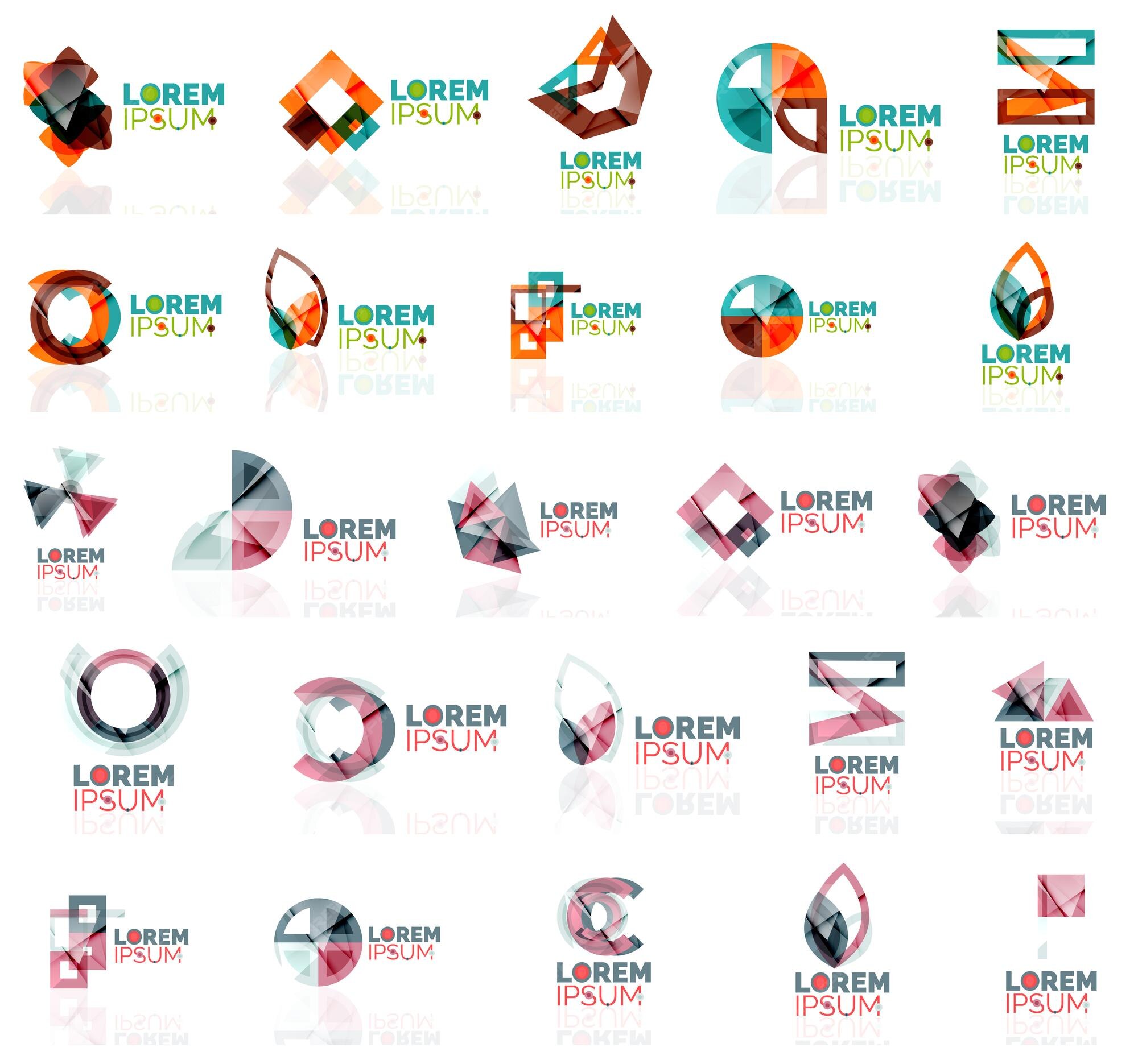 Premium Vector | Collection of colorful abstract origami logos Premium Vector | Collection of colorful abstract origami logos