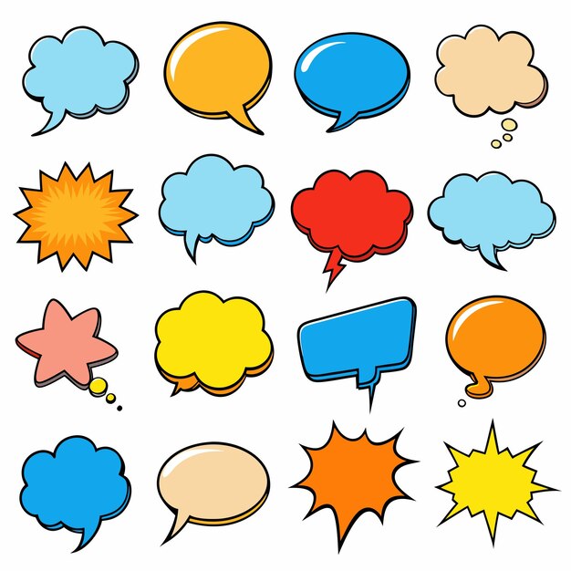 A Collection Of Colorful Speech Bubbles With The Word Speech On The