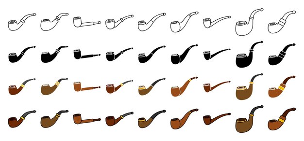Premium Vector | Collection of design elements for smoking pipe Premium Vector | Collection of design elements for smoking pipe