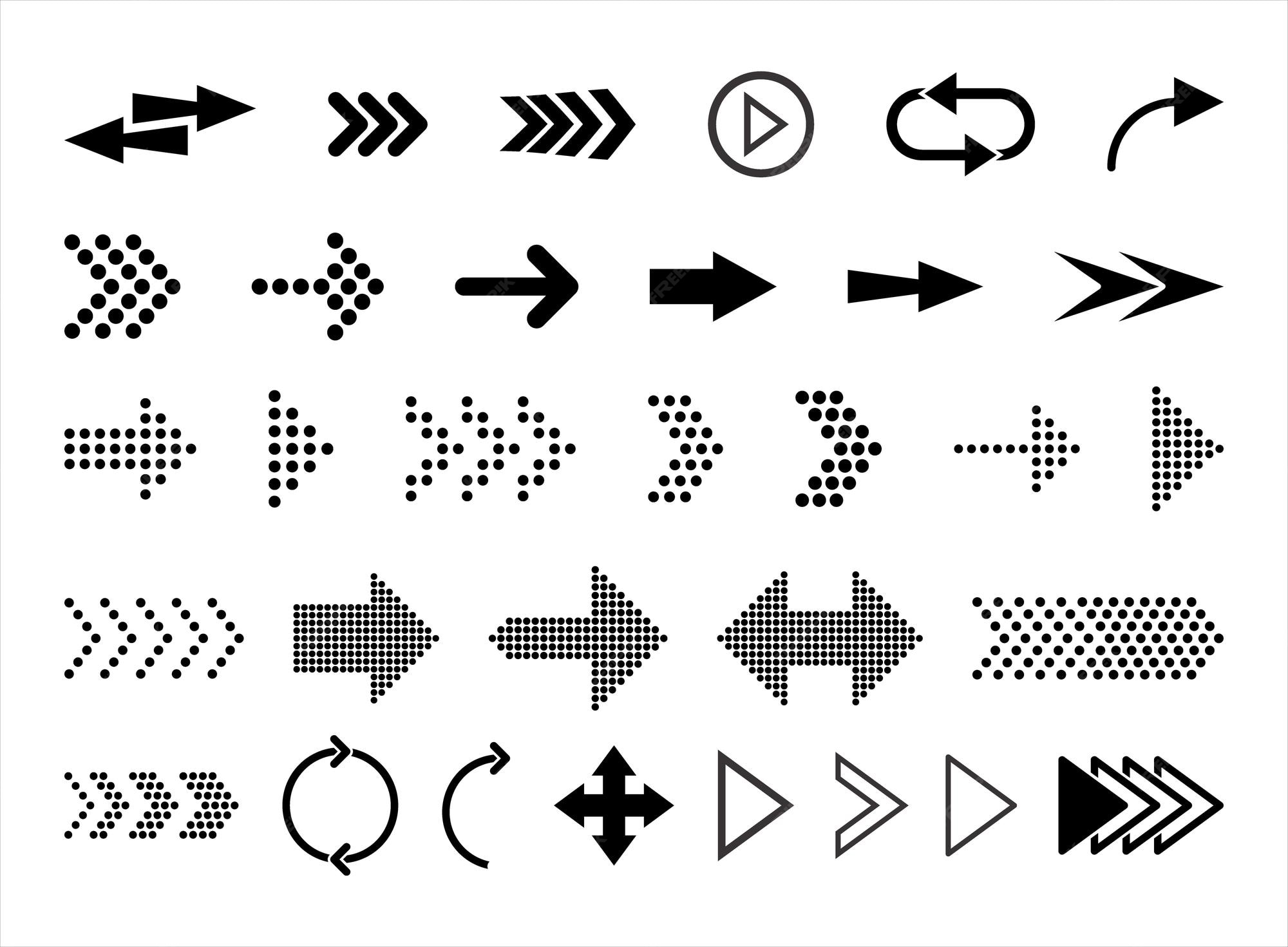 Premium Vector | Collection of different arrows black icons vector ... Premium Vector | Collection of different arrows black icons vector ...
