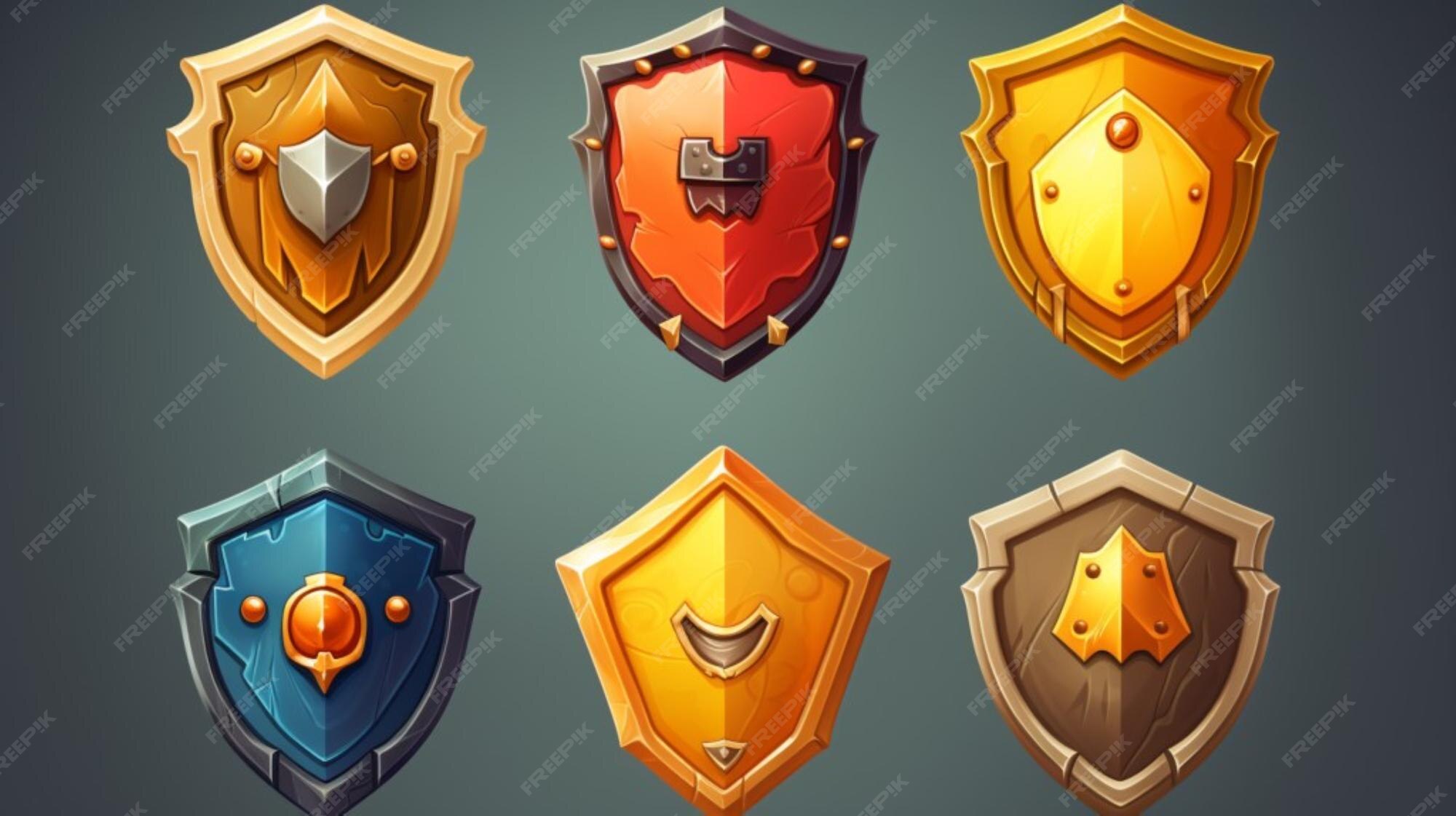 Premium Vector | A collection of different colored shields Premium Vector | A collection of different colored shields