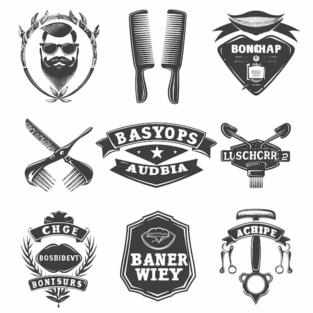 Premium Vector | A collection of different logos including a barbershop Premium Vector | A collection of different logos including a barbershop
