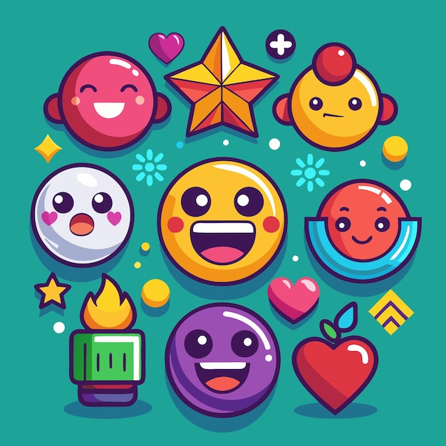 A Collection Of Different Objects Including The Word Happy And Happy