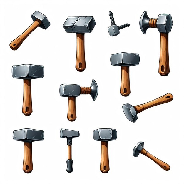 Premium Vector | A collection of different types of hammers Premium Vector | A collection of different types of hammers