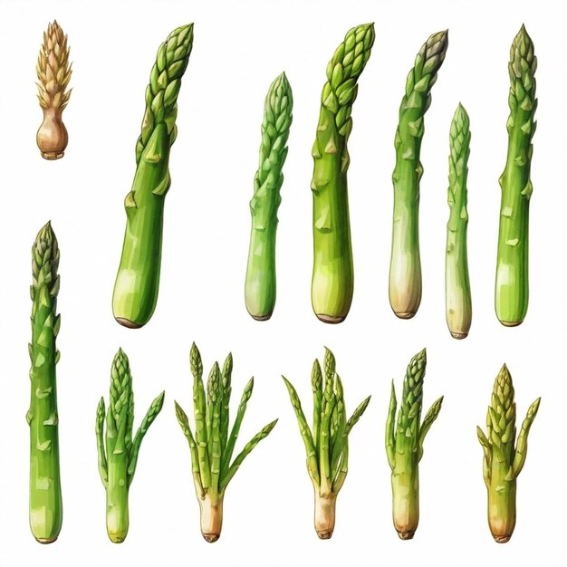 Premium Vector | A collection of photos of different types of celery Premium Vector | A collection of photos of different types of celery