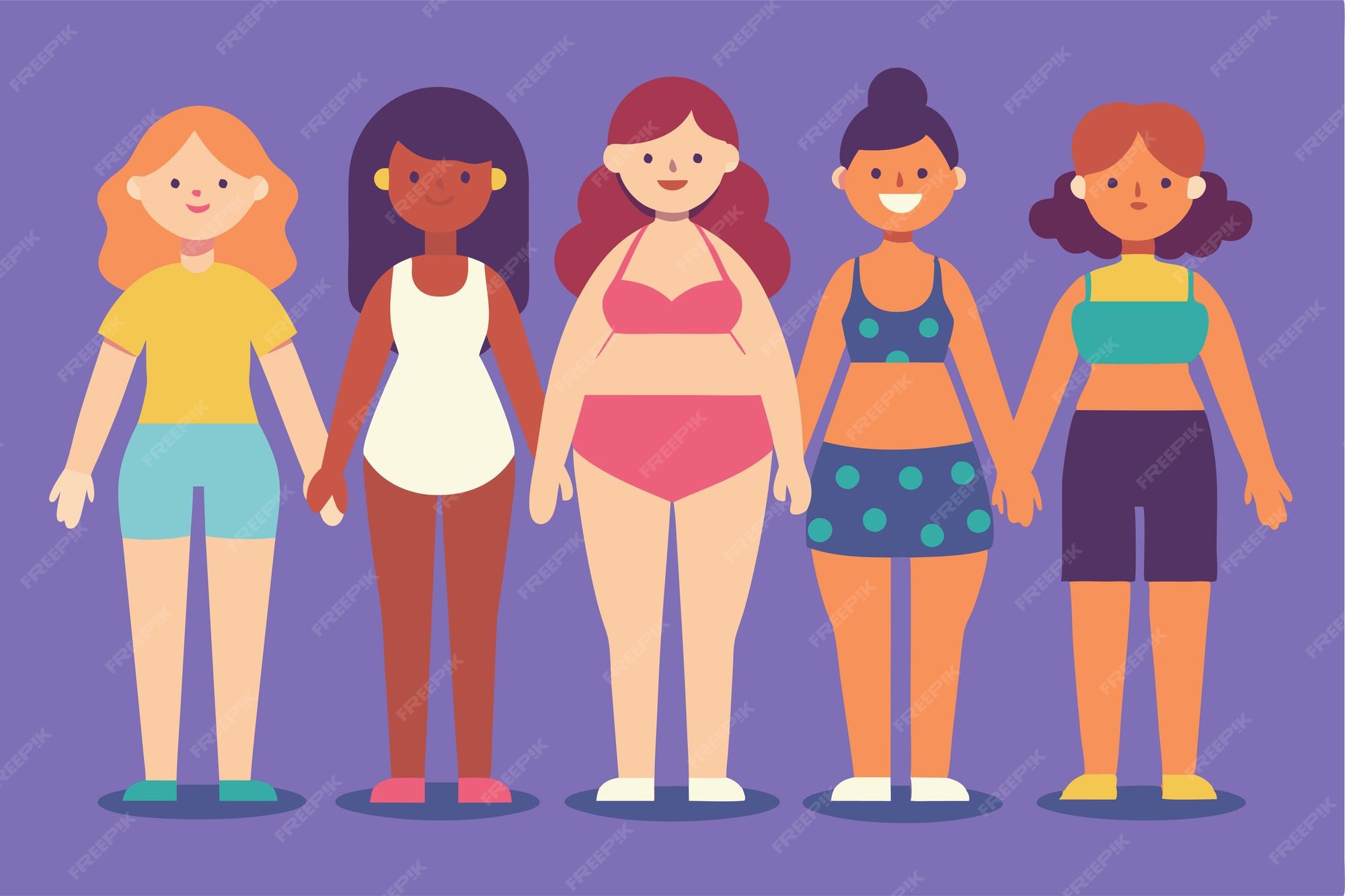 A Collection Of Unique Female Characters Showcasing Different Styles And Body Types In Vibrant