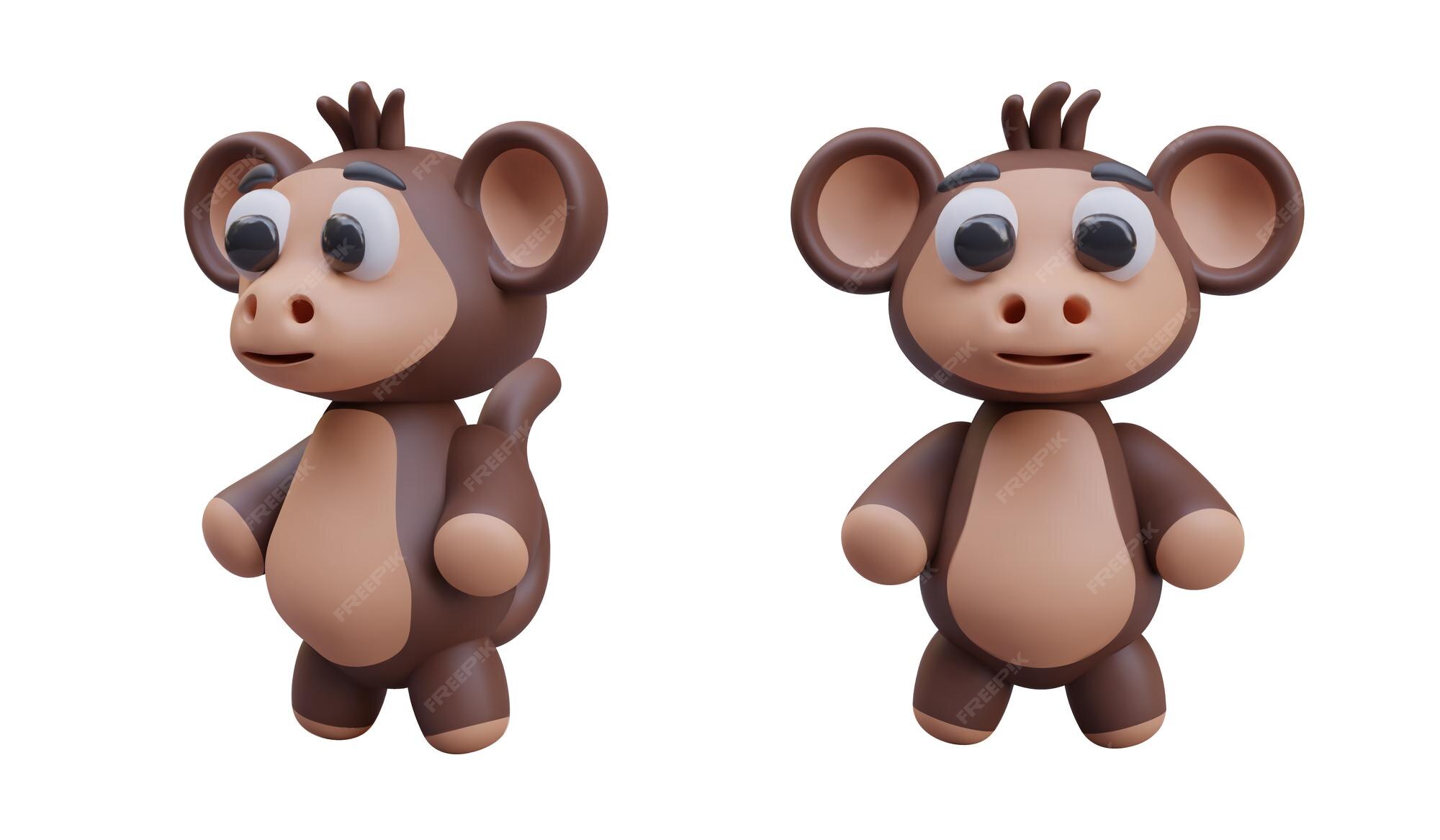 Premium Vector | Collection with brown monkeys in different positions Premium Vector | Collection with brown monkeys in different positions