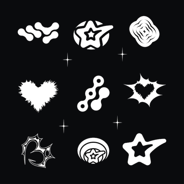 Premium Vector | Collection of Y2K elements icons design Premium Vector | Collection of Y2K elements icons design