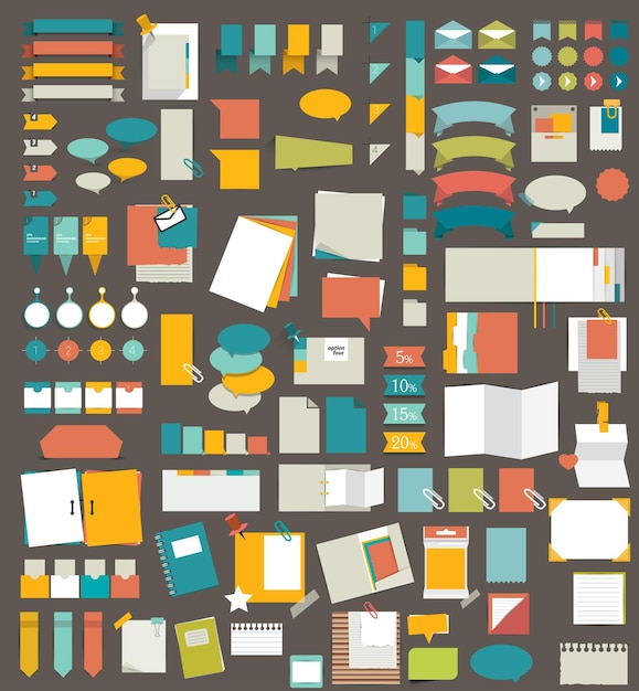 Premium Vector | Collections of infographics flat design elements ... Premium Vector | Collections of infographics flat design elements ...