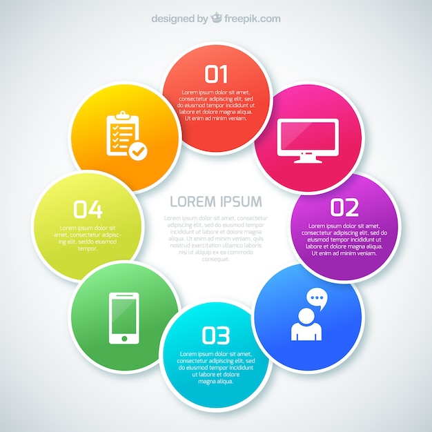 Premium Vector | Colored circles infographic Premium Vector | Colored circles infographic