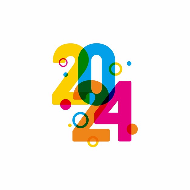 Premium Vector | Colorful 2024 typography design Premium Vector | Colorful 2024 typography design