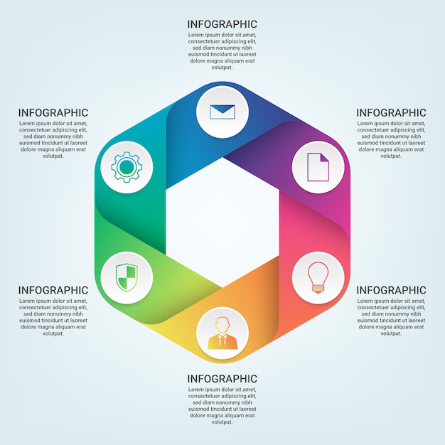 Premium Vector | Colorful 3D Hexagon Infographic Premium Vector | Colorful 3D Hexagon Infographic