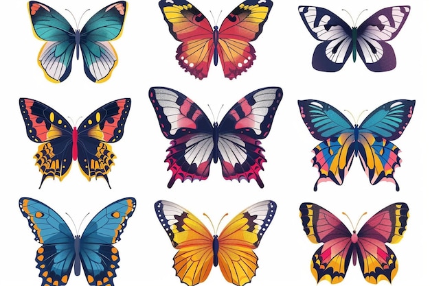 Colorful Butterfly Illustration Set | Premium AI-generated vector Colorful Butterfly Illustration Set | Premium AI-generated vector