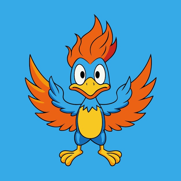 Premium Vector | Colorful cartoon style phoenix eagle with fire wings Premium Vector | Colorful cartoon style phoenix eagle with fire wings