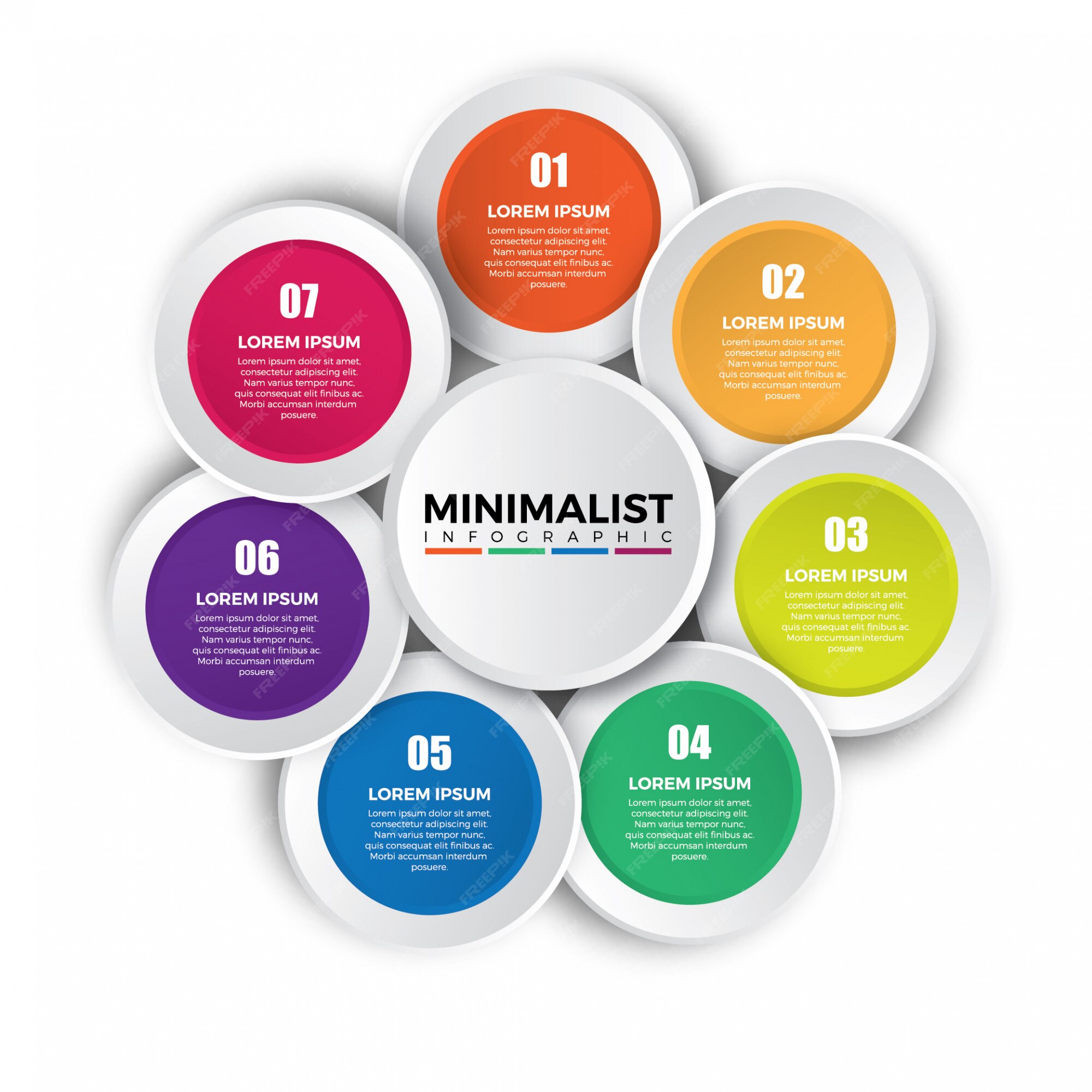 Premium Vector | Colorful circular infographic design template. Premium Vector | Colorful circular infographic design template.