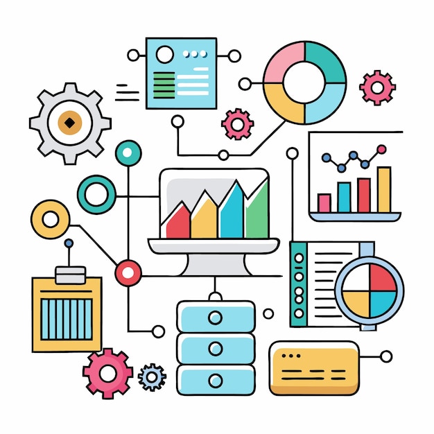 Colorful data analytics chart pie chart line chart bar chart computer ... Colorful data analytics chart pie chart line chart bar chart computer ...