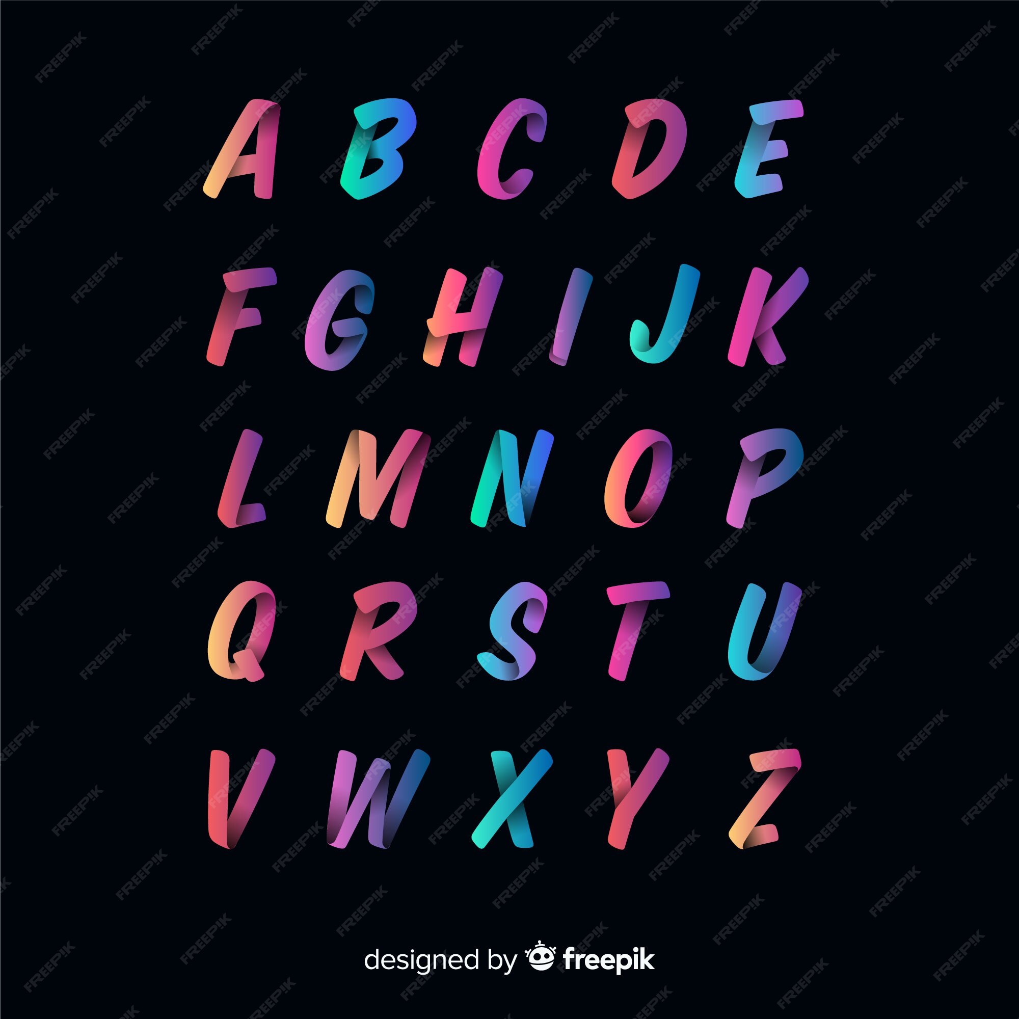 Premium Vector | Colorful gradient typography template Premium Vector | Colorful gradient typography template