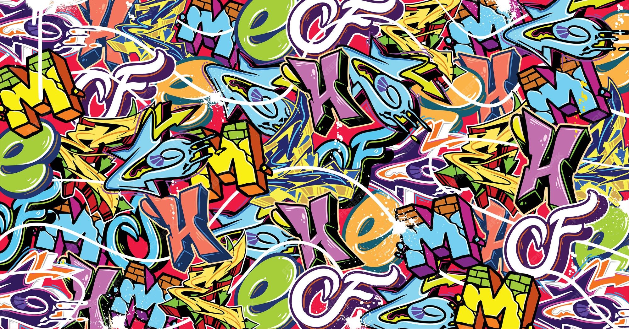 Premium Vector | Colorful graffiti wall art background street art hip ... Premium Vector | Colorful graffiti wall art background street art hip ...