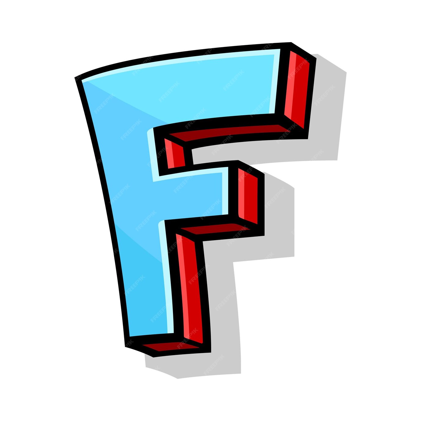 Premium Vector | Colorful isometric blue and red capital letter f in ... Premium Vector | Colorful isometric blue and red capital letter f in ...