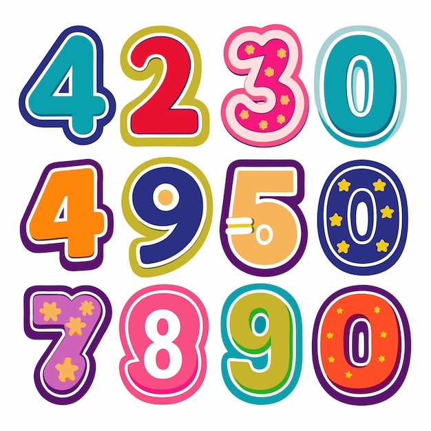 Colorful number doodle | Premium AI-generated vector Colorful number doodle | Premium AI-generated vector
