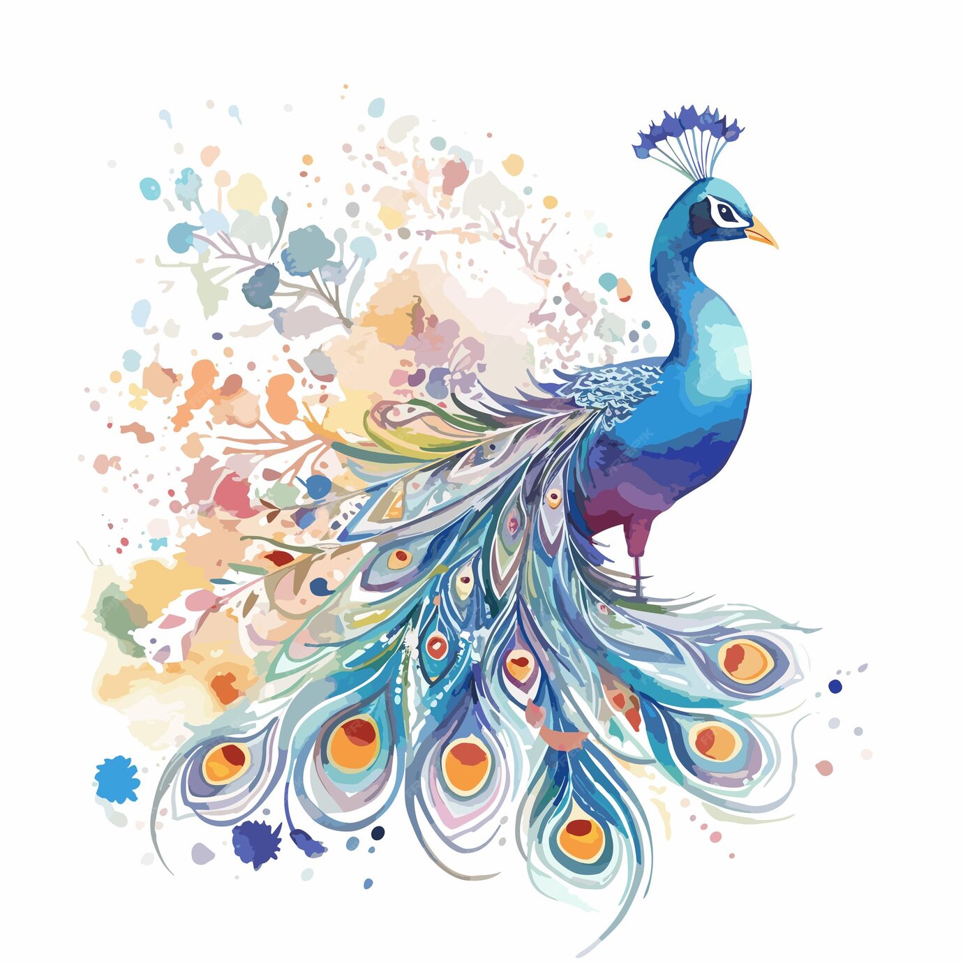 Premium Vector Colorful Peacock Illustration Isolated On A White
