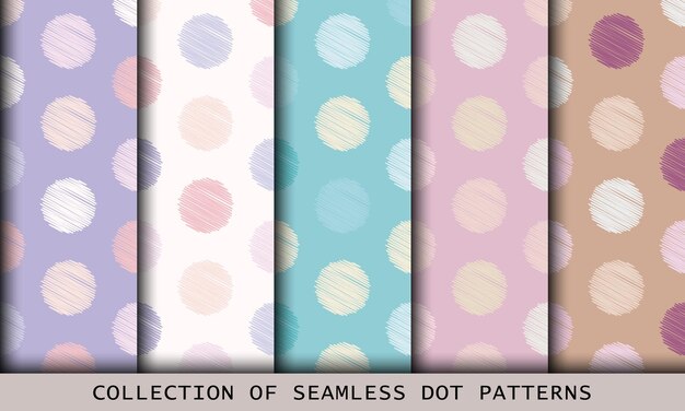 Premium Vector | Colorful polka dot seamless pattern background set Premium Vector | Colorful polka dot seamless pattern background set