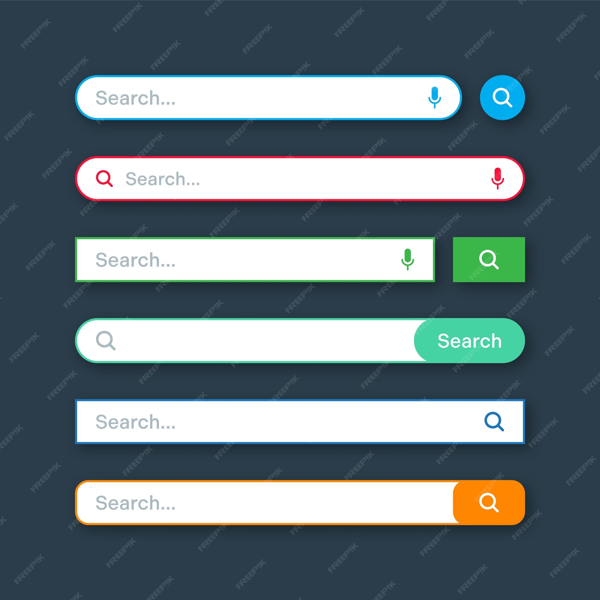 Premium Vector | Colorful search bar templates internet browser engine ...