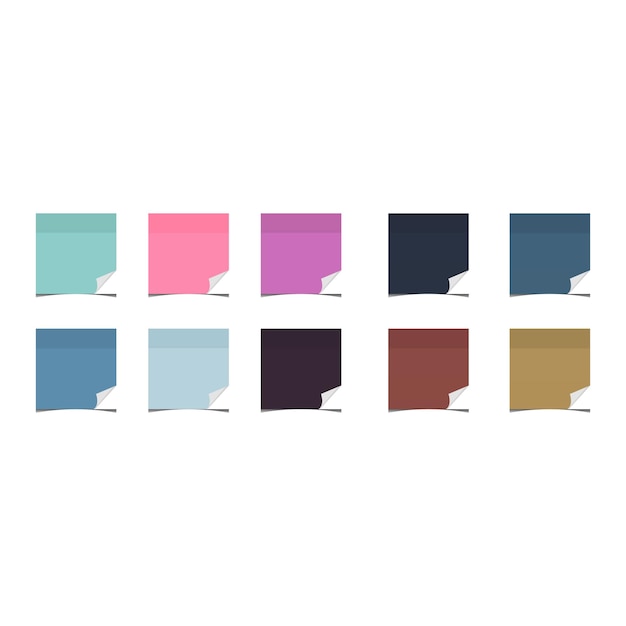 Premium Vector | Colorful sheets for sticky notes on white background Premium Vector | Colorful sheets for sticky notes on white background