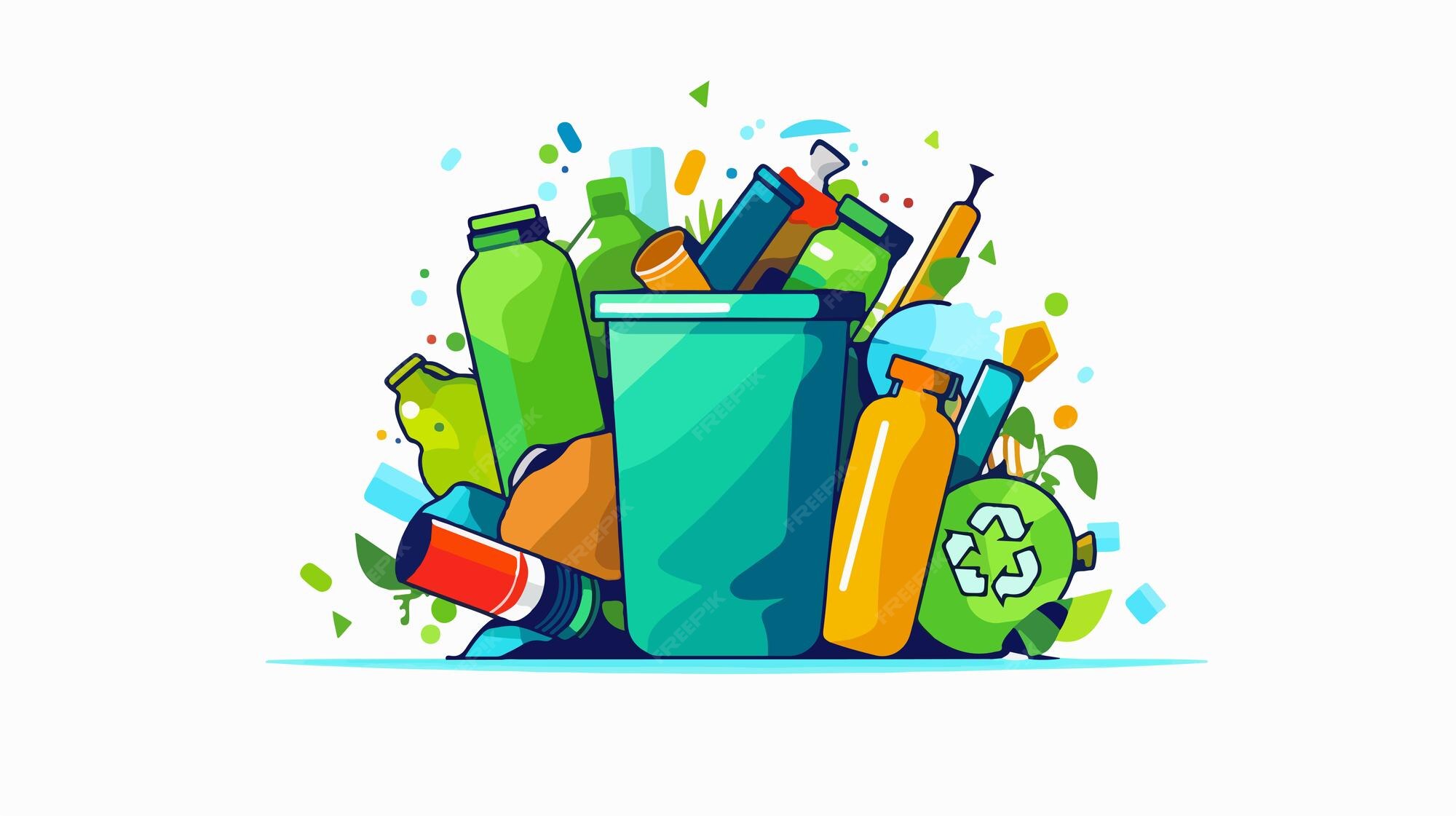 Premium Vector | Colorful Waste Icons Set on White Background Premium Vector | Colorful Waste Icons Set on White Background