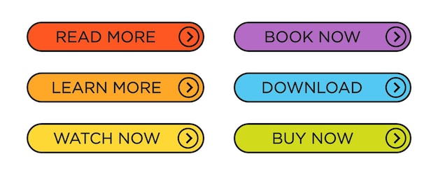 Premium Vector | Colorful web buttons set web button set vector ... Premium Vector | Colorful web buttons set web button set vector ...