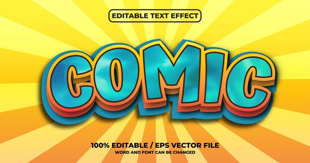 Premium Vector | Comic editable text effect Premium Vector | Comic editable text effect