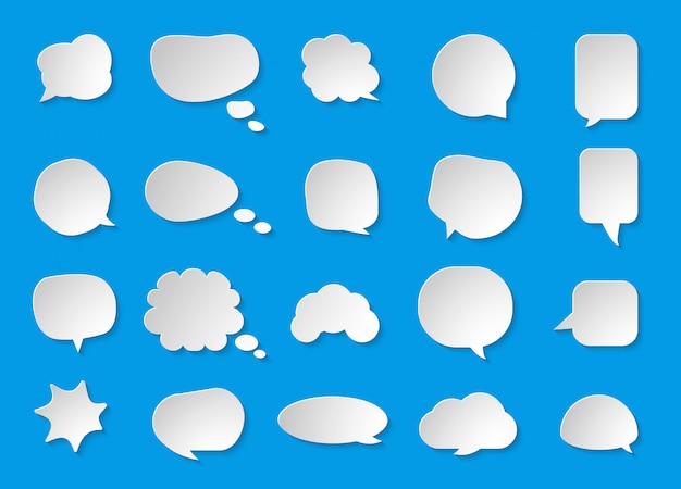 Premium Vector | Cartoon comic speech bubble set. empty text box ... Premium Vector | Cartoon comic speech bubble set. empty text box ...