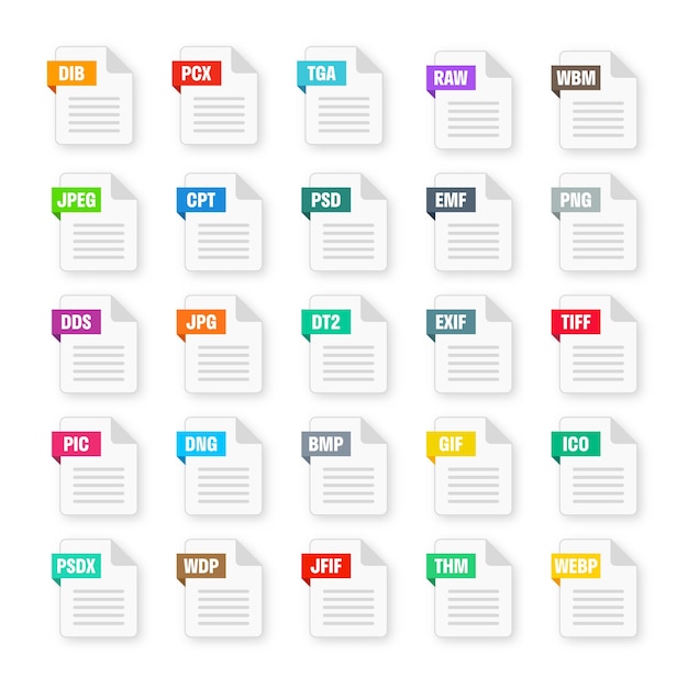 Premium Vector | Common system file formats document types and ...