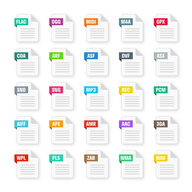 Premium Vector | Common system file formats document types and ...