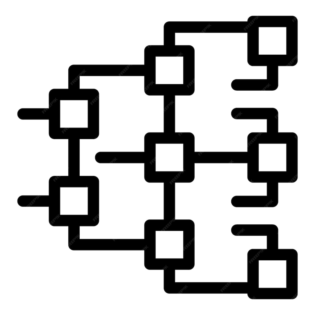 Premium Vector | Complex algorithm scheme with squares representing data being processed