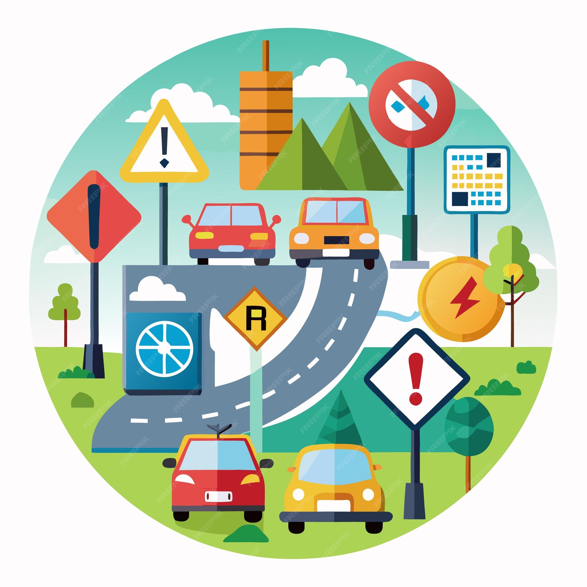 Premium Vector | Comprehensive Guide to Traffic Signs Enhancing Road Safety Premium Vector | Comprehensive Guide to Traffic Signs Enhancing Road Safety