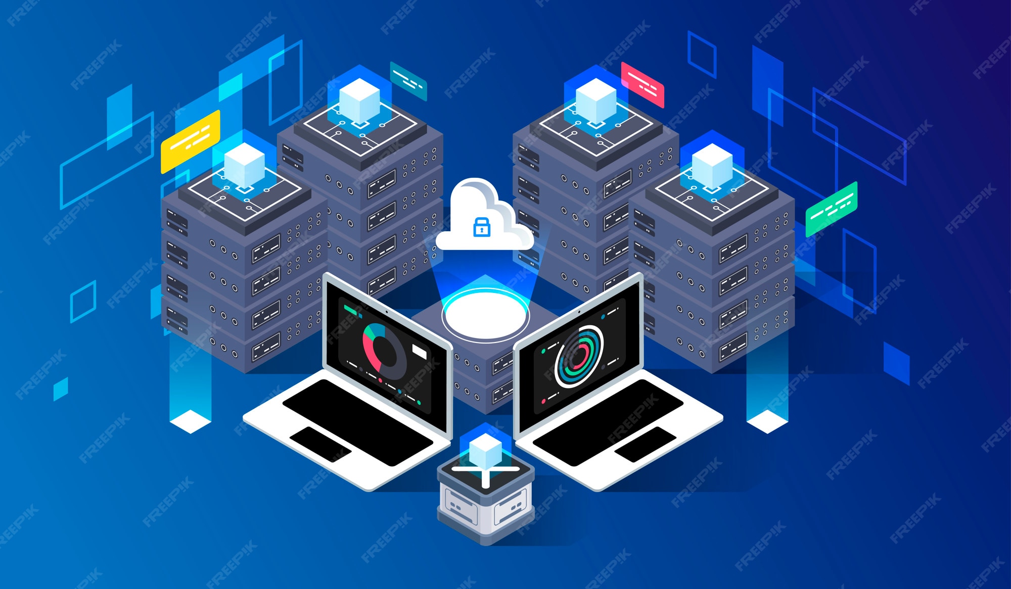 Premium Vector Computation Of Big Data Center Information Processing