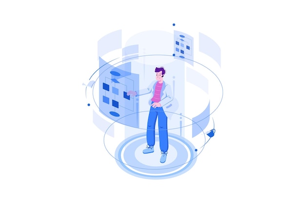 Premium Vector | Computer Algorithm Illustration Concept Premium Vector | Computer Algorithm Illustration Concept
