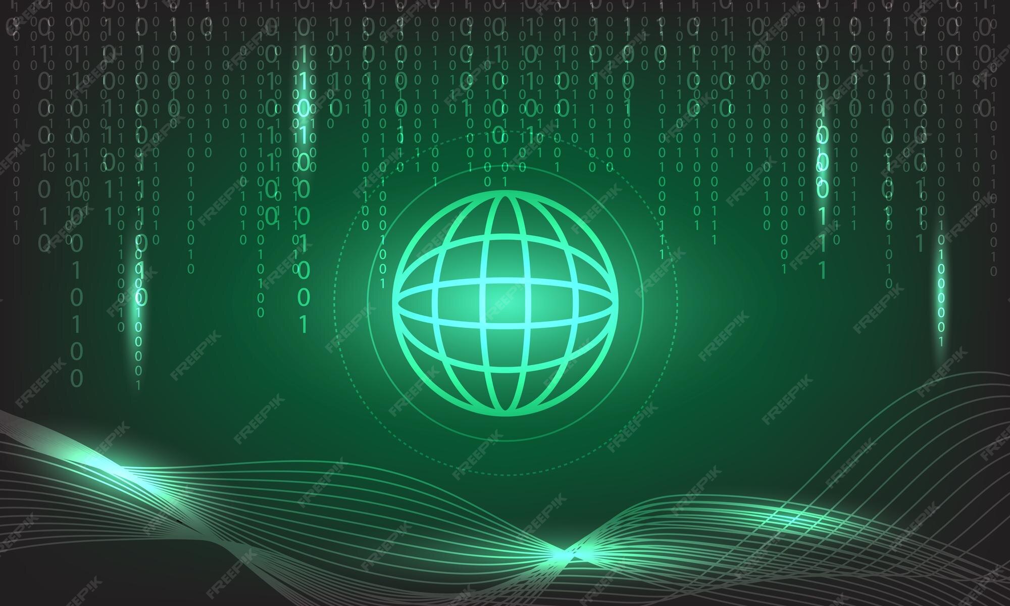 Premium Vector | Computer binary code matrix green hitech technology ...