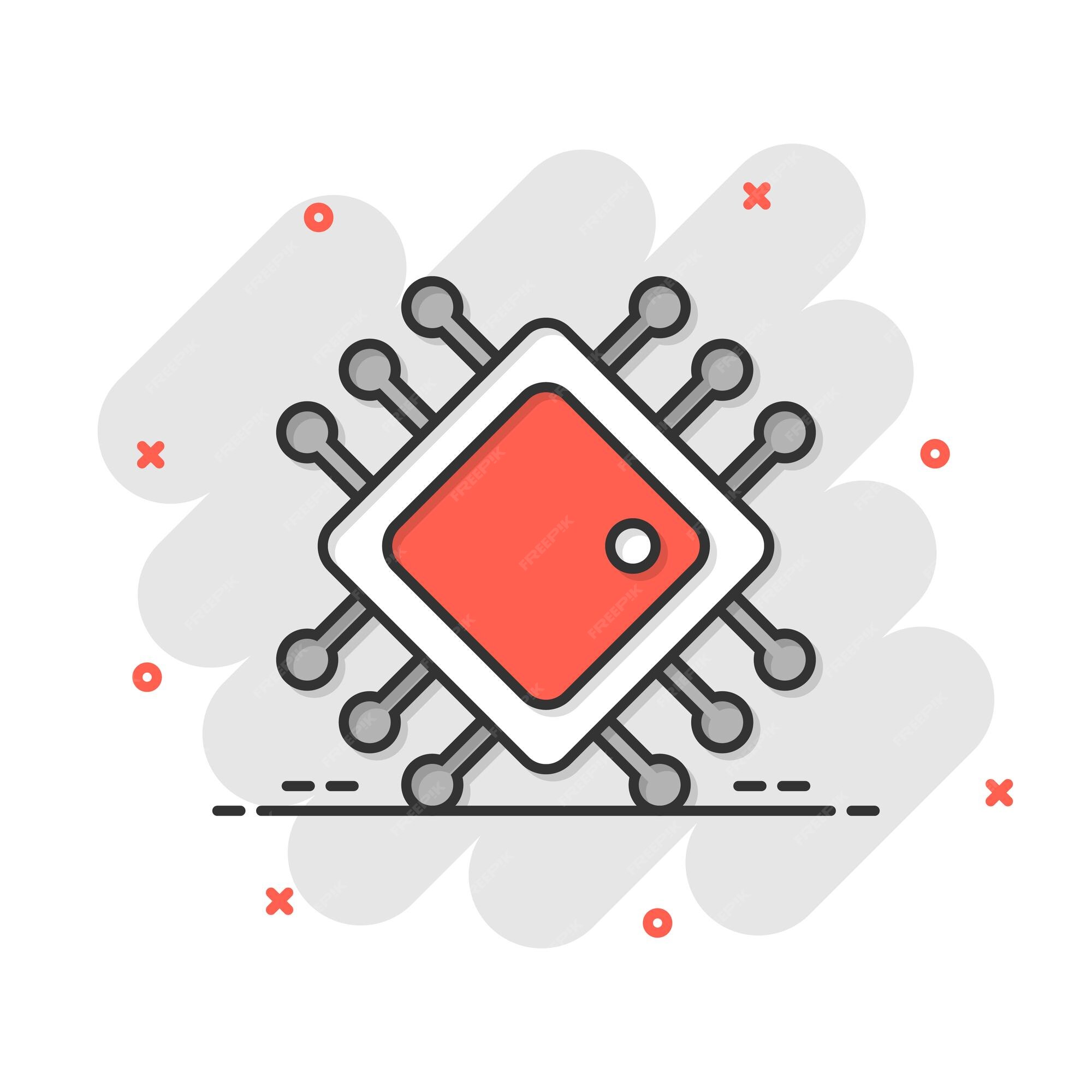 Premium Vector | Computer cpu icon in flat style circuit board vector ... Premium Vector | Computer cpu icon in flat style circuit board vector ...