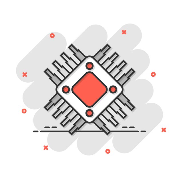 Premium Vector | Computer cpu icon in flat style circuit board vector ... Premium Vector | Computer cpu icon in flat style circuit board vector ...