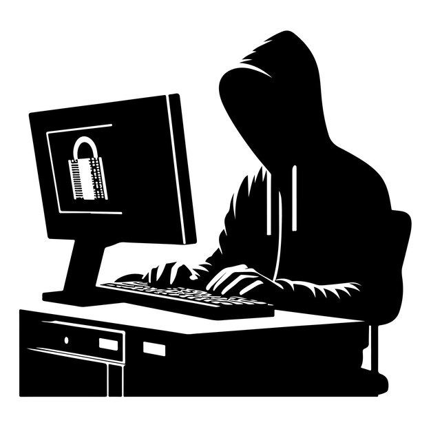Computer hacker Vector silhouette illustration | Premium AI-generated ... Computer hacker Vector silhouette illustration | Premium AI-generated ...
