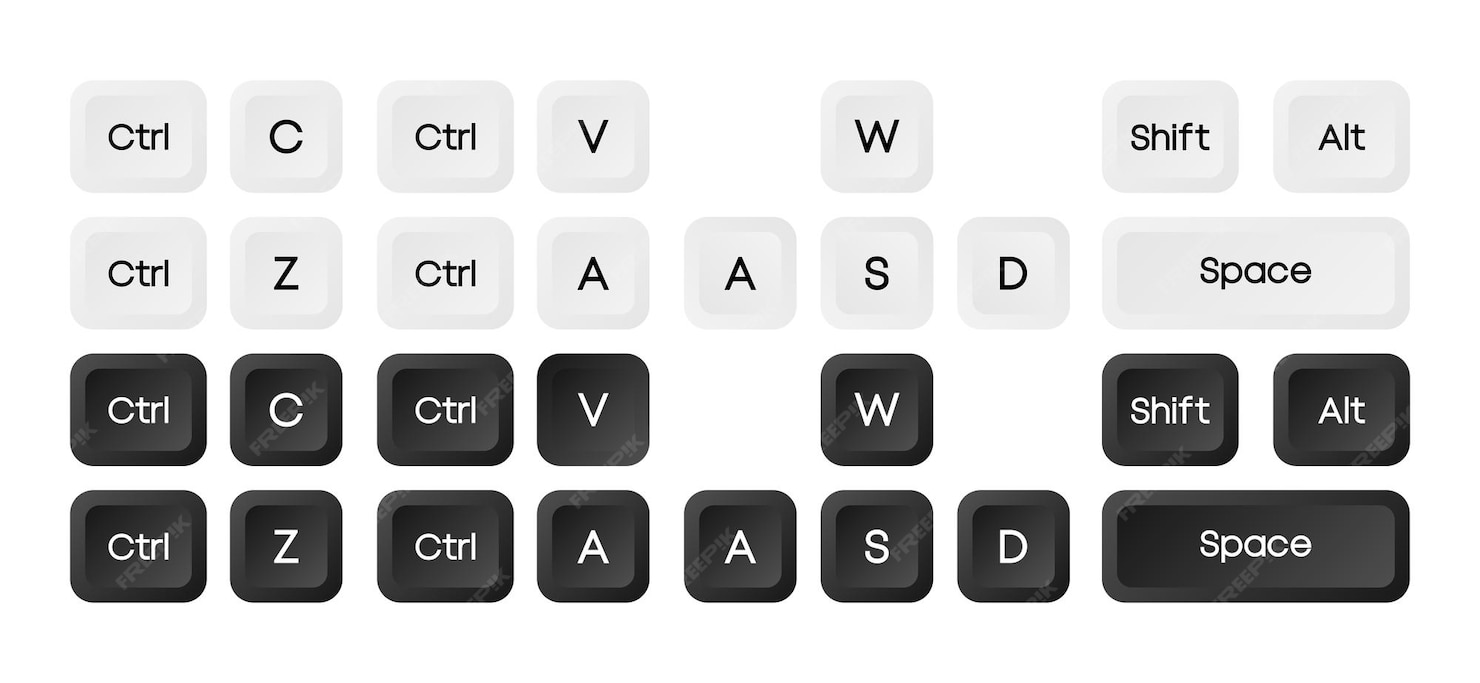 Premium Vector Computer Key Combinations Set Of Key Combinations Command Set Icons Computer